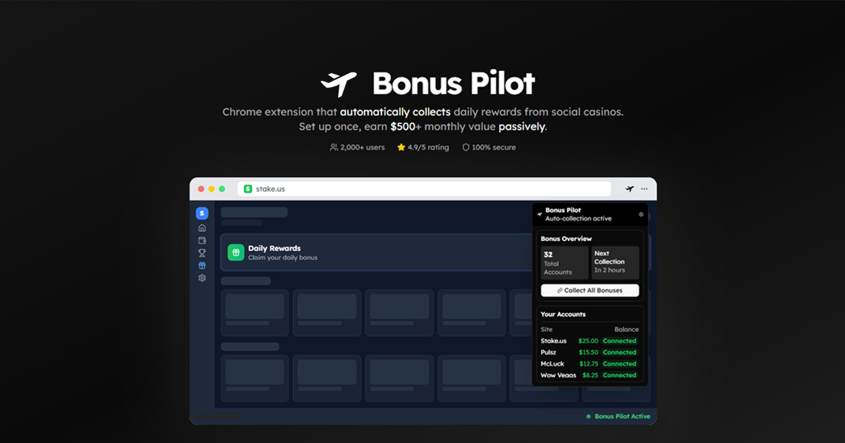 Bonus Pilot - AI-Powered Social Casino Reward Automation